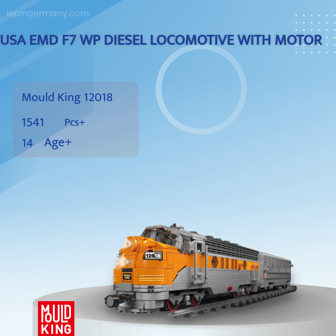 MOULD KING 12018 USA EMD F7 WP Diesel Locomotive With Motor with 1541 ...