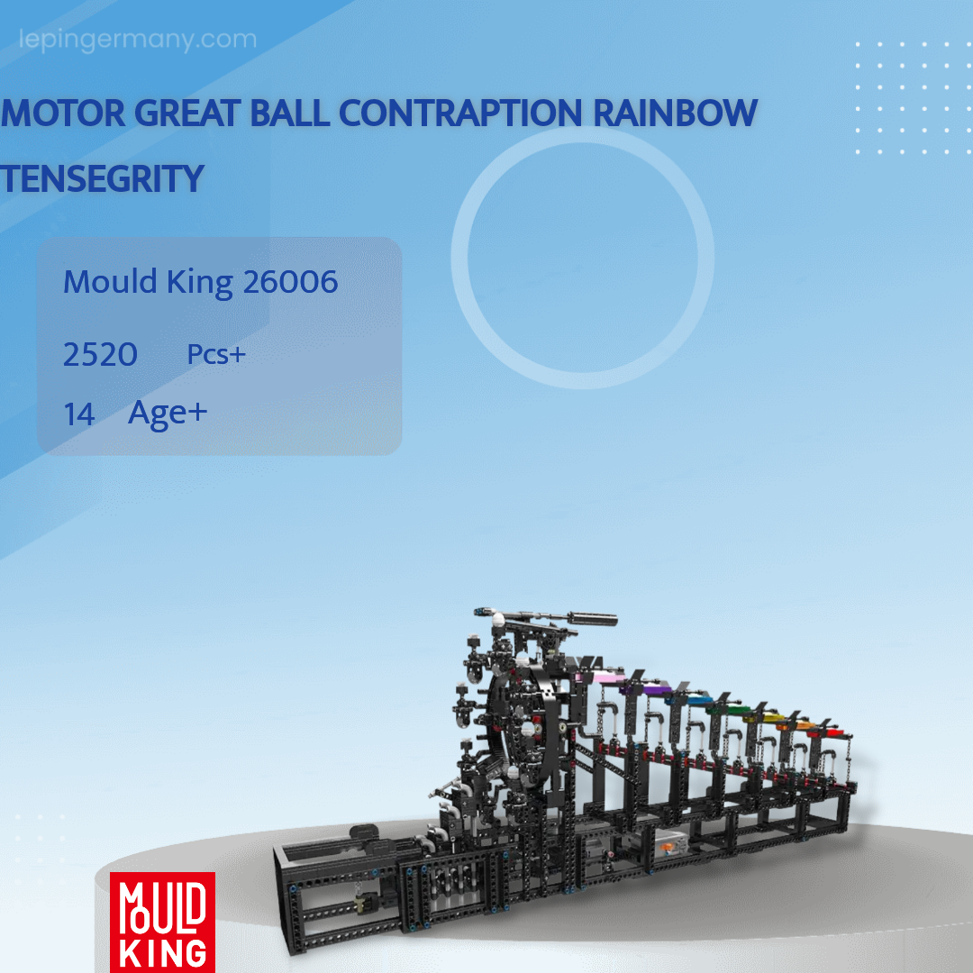 MOULD KING 26006 Motor Great Ball Contraption Rainbow Tensegrity with ...